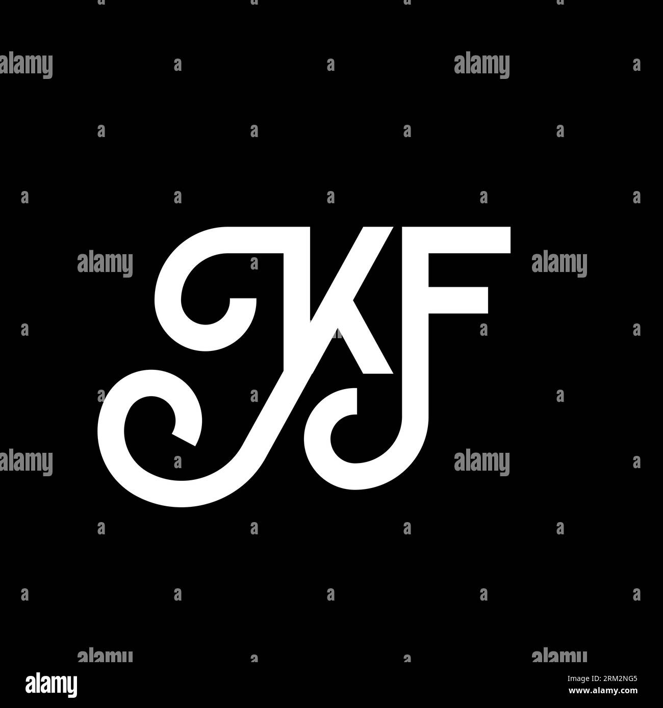 KF letter logo design on black background. KF creative initials letter ...