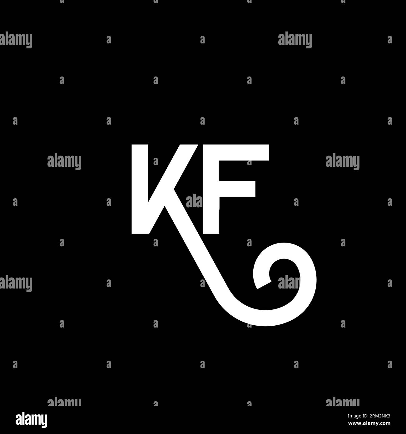 KF letter logo design on black background. KF creative initials letter ...