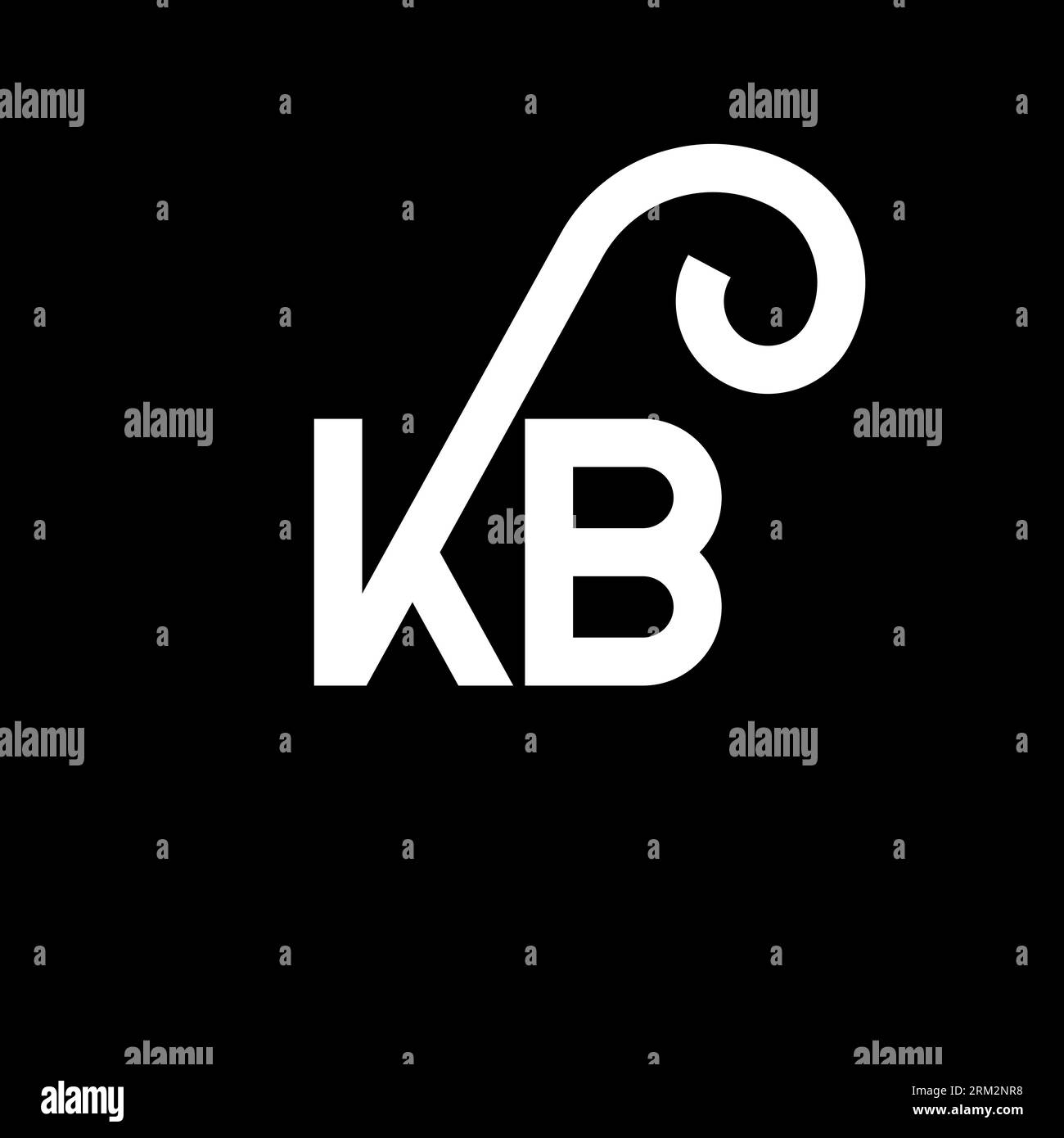 KB letter logo design on black background. KB creative initials letter ...
