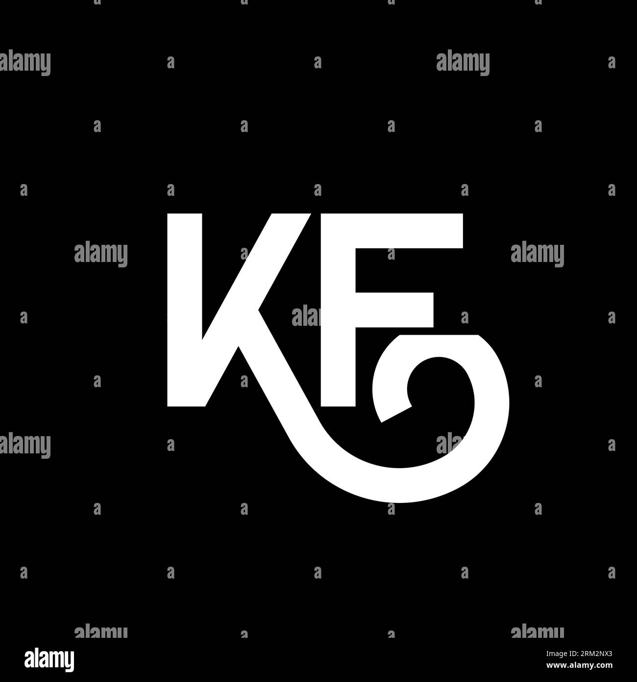 KF letter logo design on black background. KF creative initials letter ...