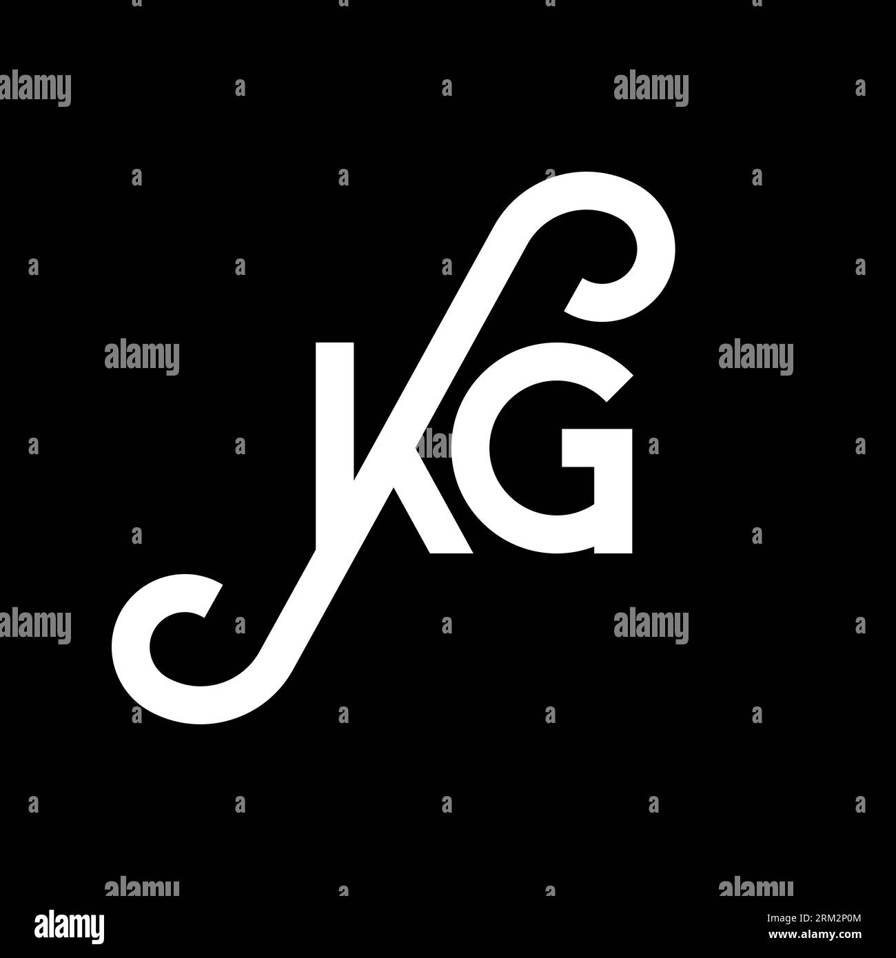KG letter logo design on black background. KG creative initials letter ...