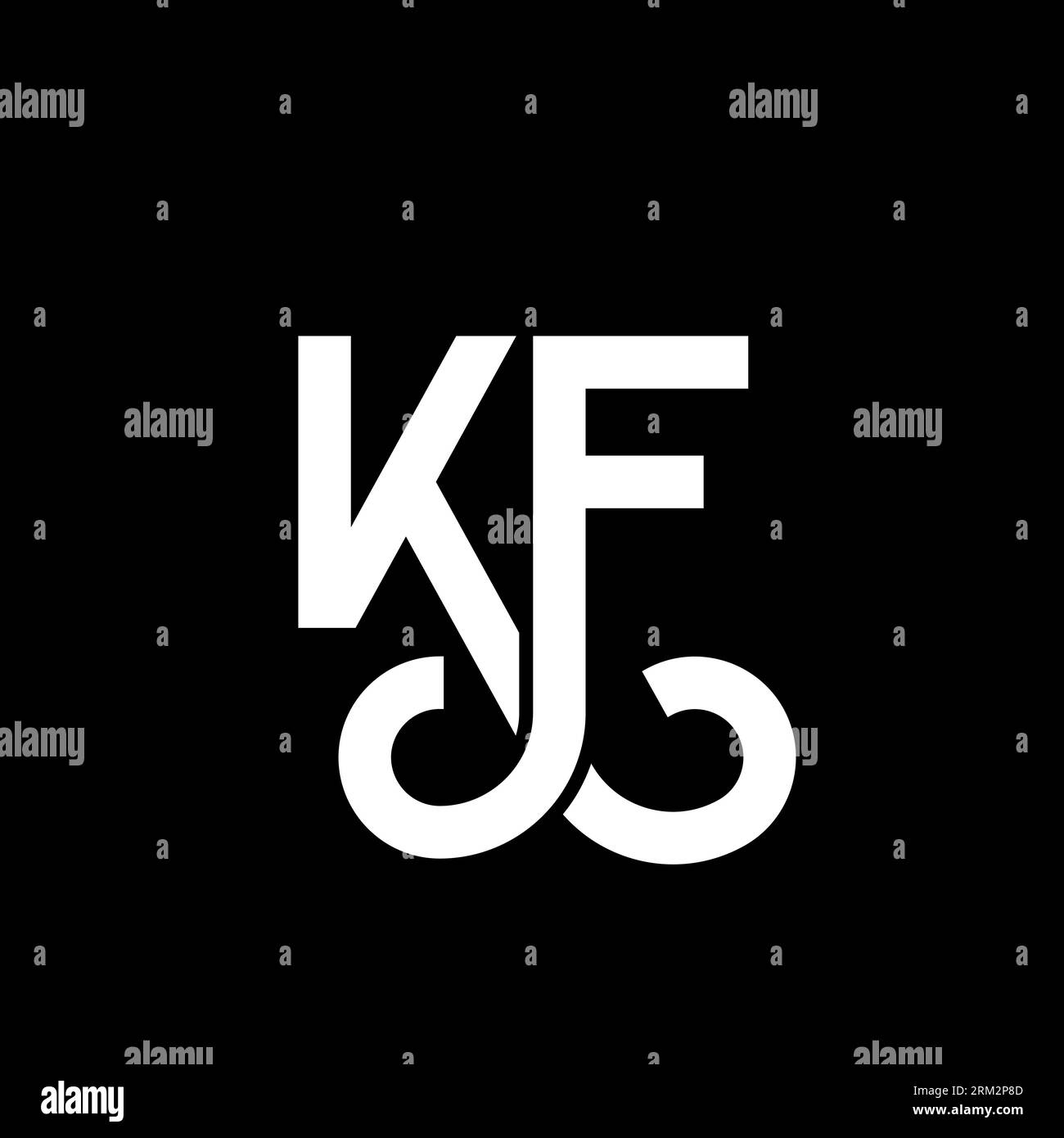 KF letter logo design on black background. KF creative initials letter ...