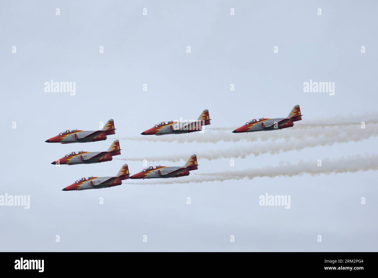 Patrulla Águila, the Spanish Air Force aerobatic display team at the ...