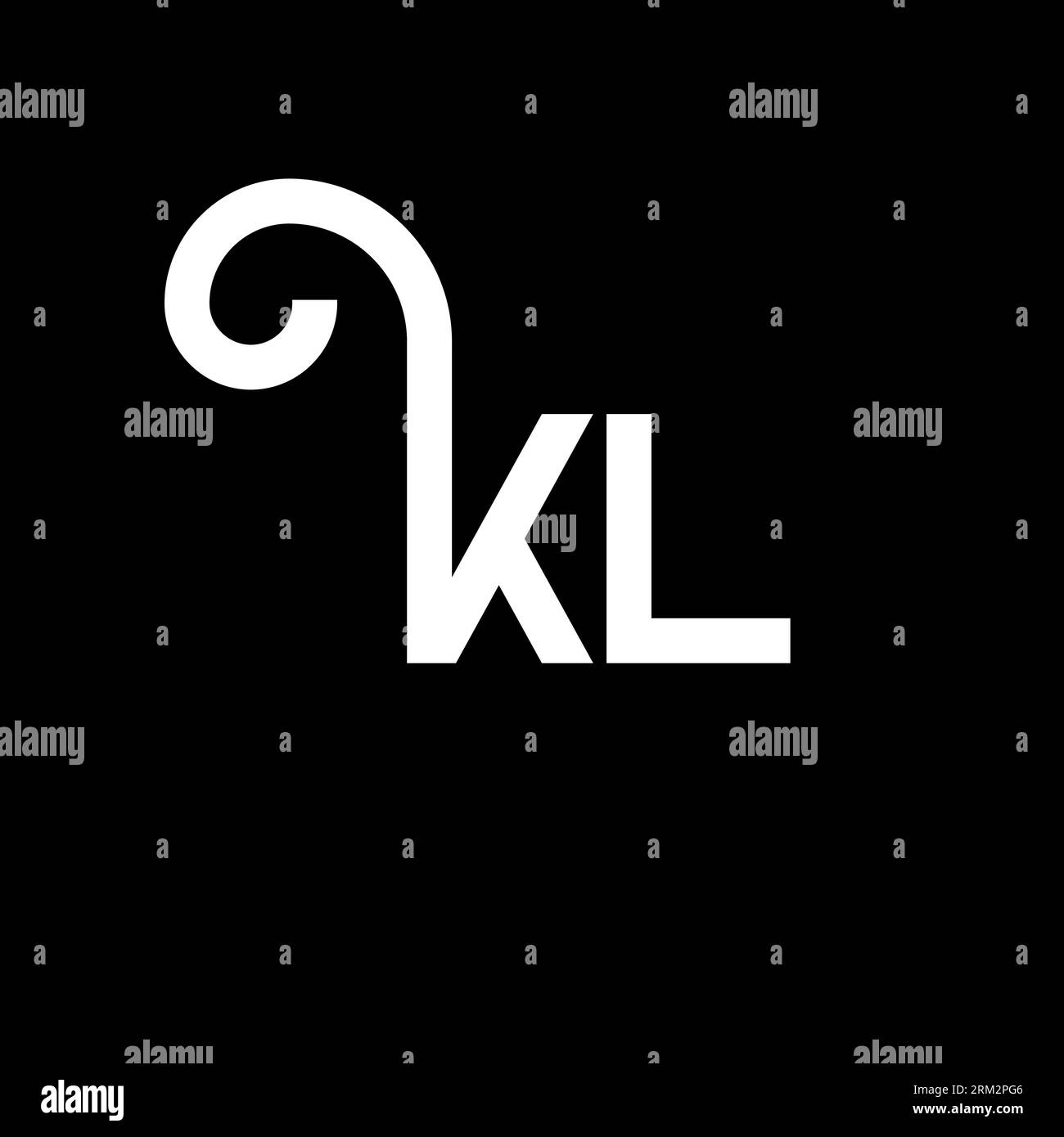KL letter logo design on black background. KL creative initials letter ...