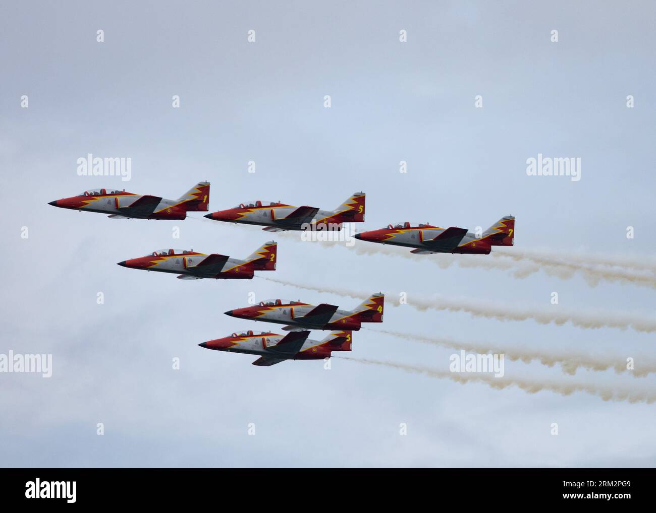 Patrulla Águila, the Spanish Air Force aerobatic display team at the ...