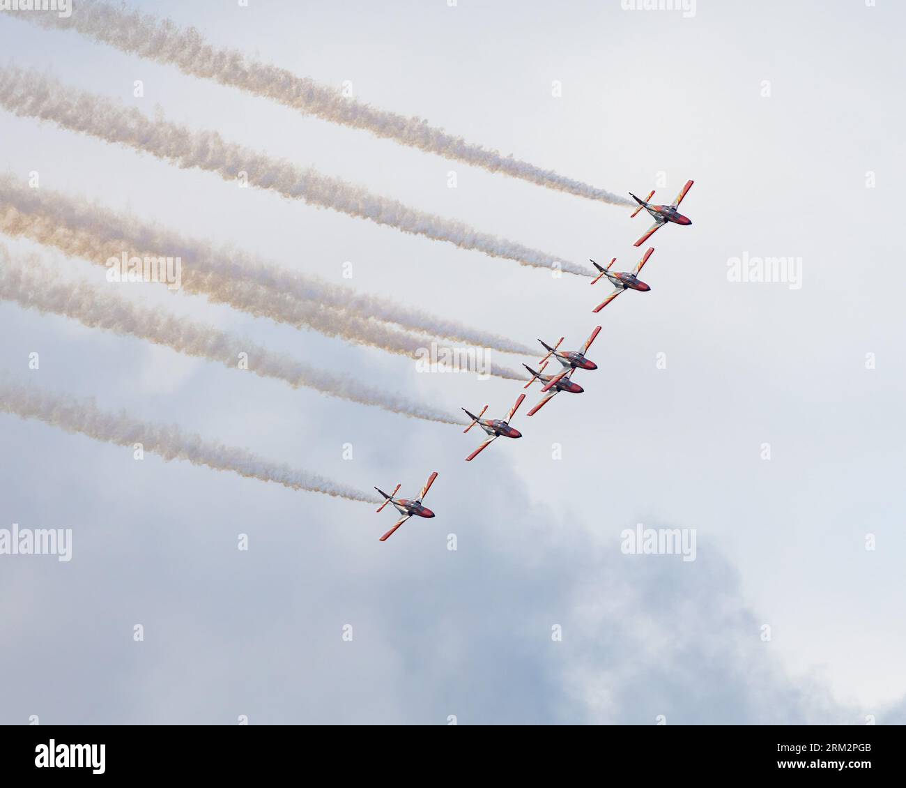 Patrulla Águila, the Spanish Air Force aerobatic display team at the ...