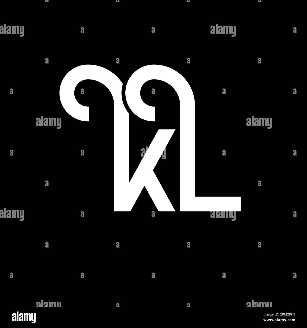 KL letter logo design on black background. KL creative initials letter ...