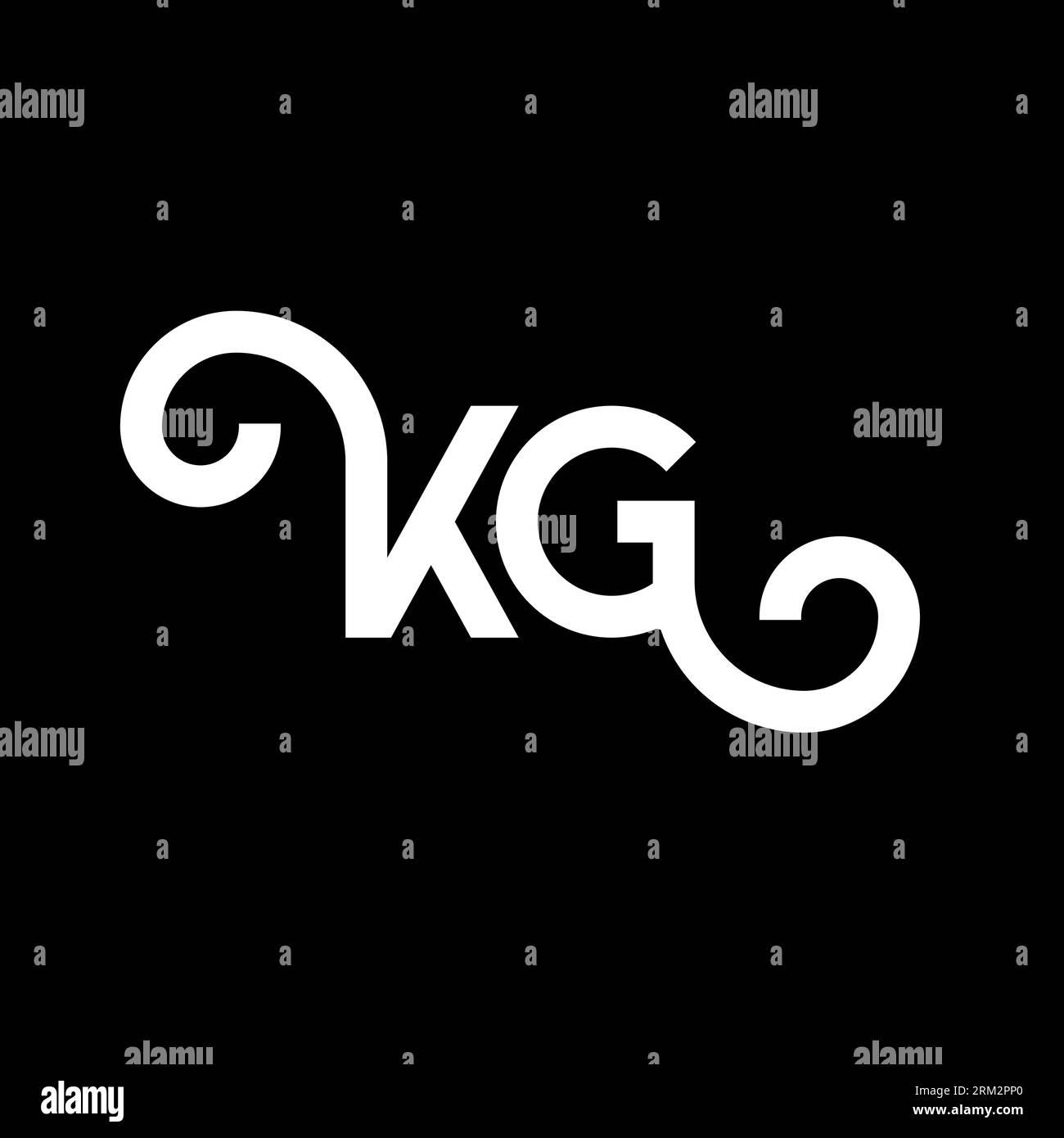 KG letter logo design on black background. KG creative initials letter ...