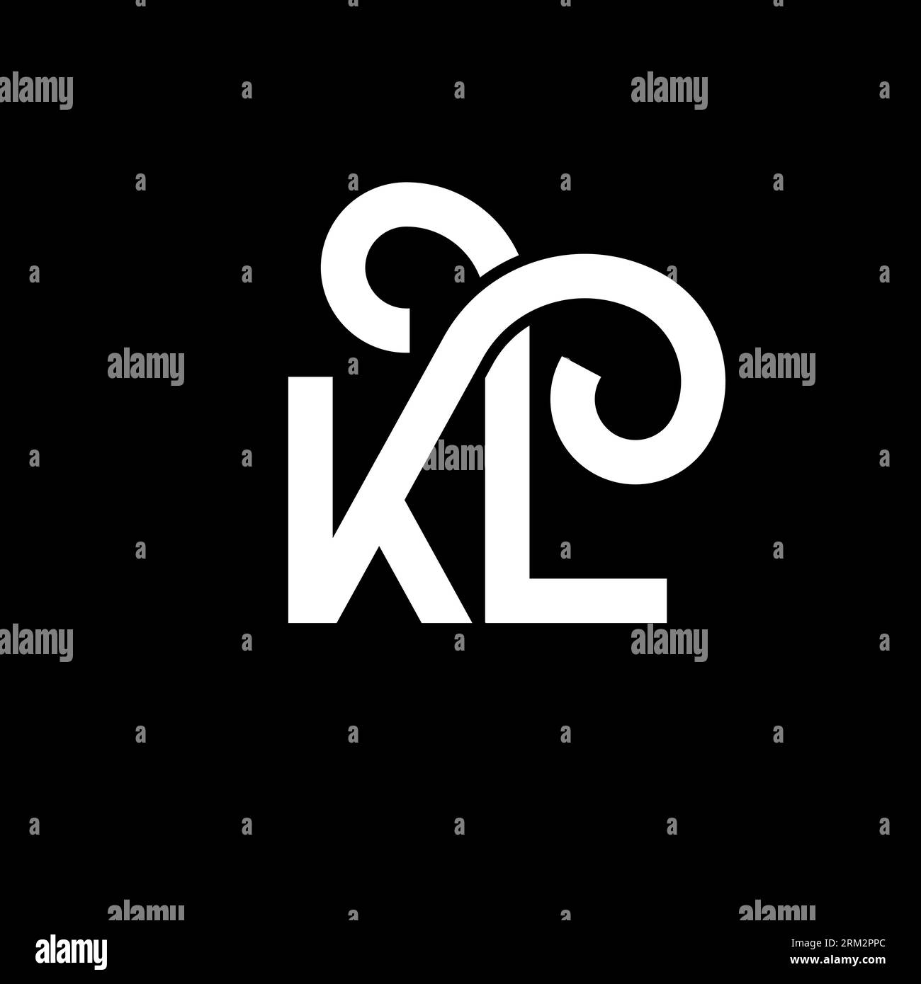 KL letter logo design on black background. KL creative initials letter ...