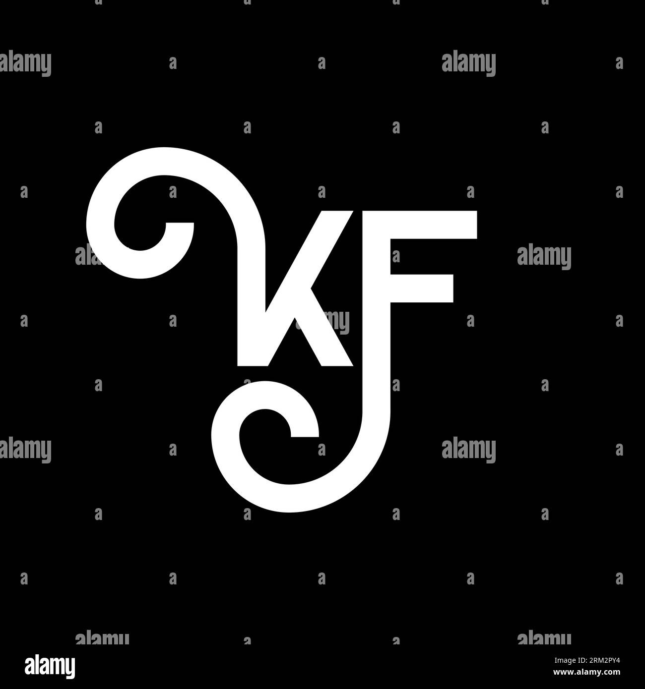 KF letter logo design on black background. KF creative initials letter ...