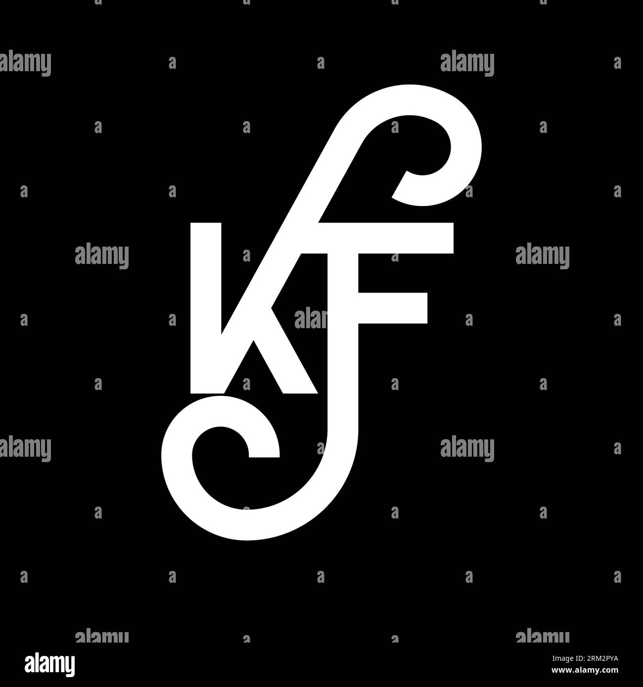 KF letter logo design on black background. KF creative initials letter ...