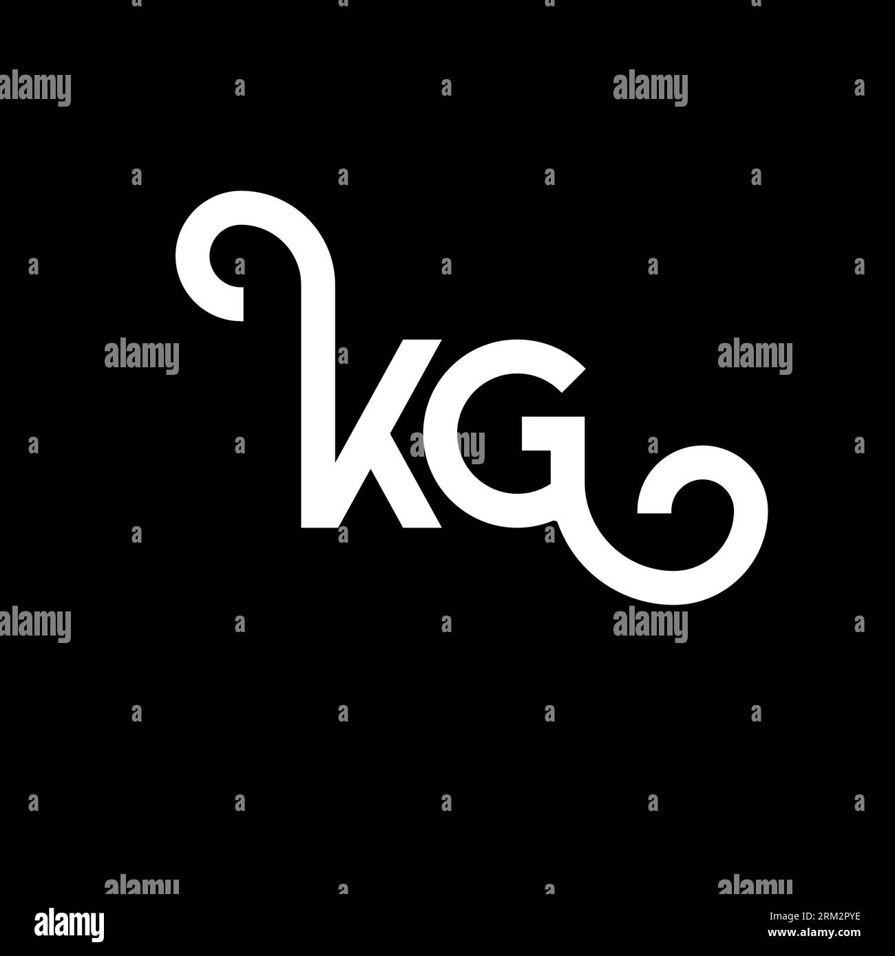 KG letter logo design on black background. KG creative initials letter ...