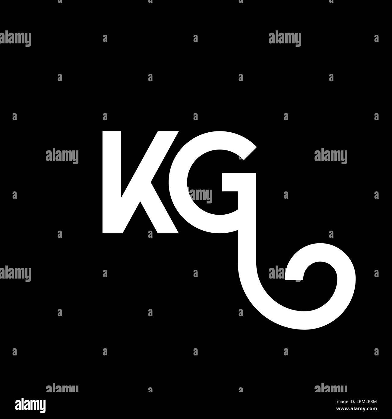 KG letter logo design on black background. KG creative initials letter ...