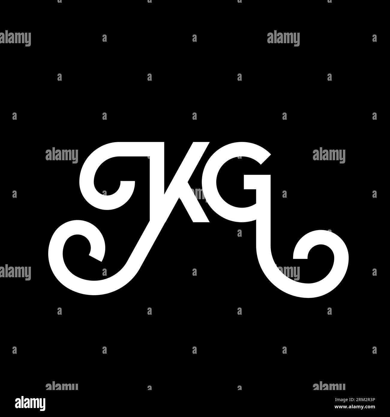 KG letter logo design on black background. KG creative initials letter ...