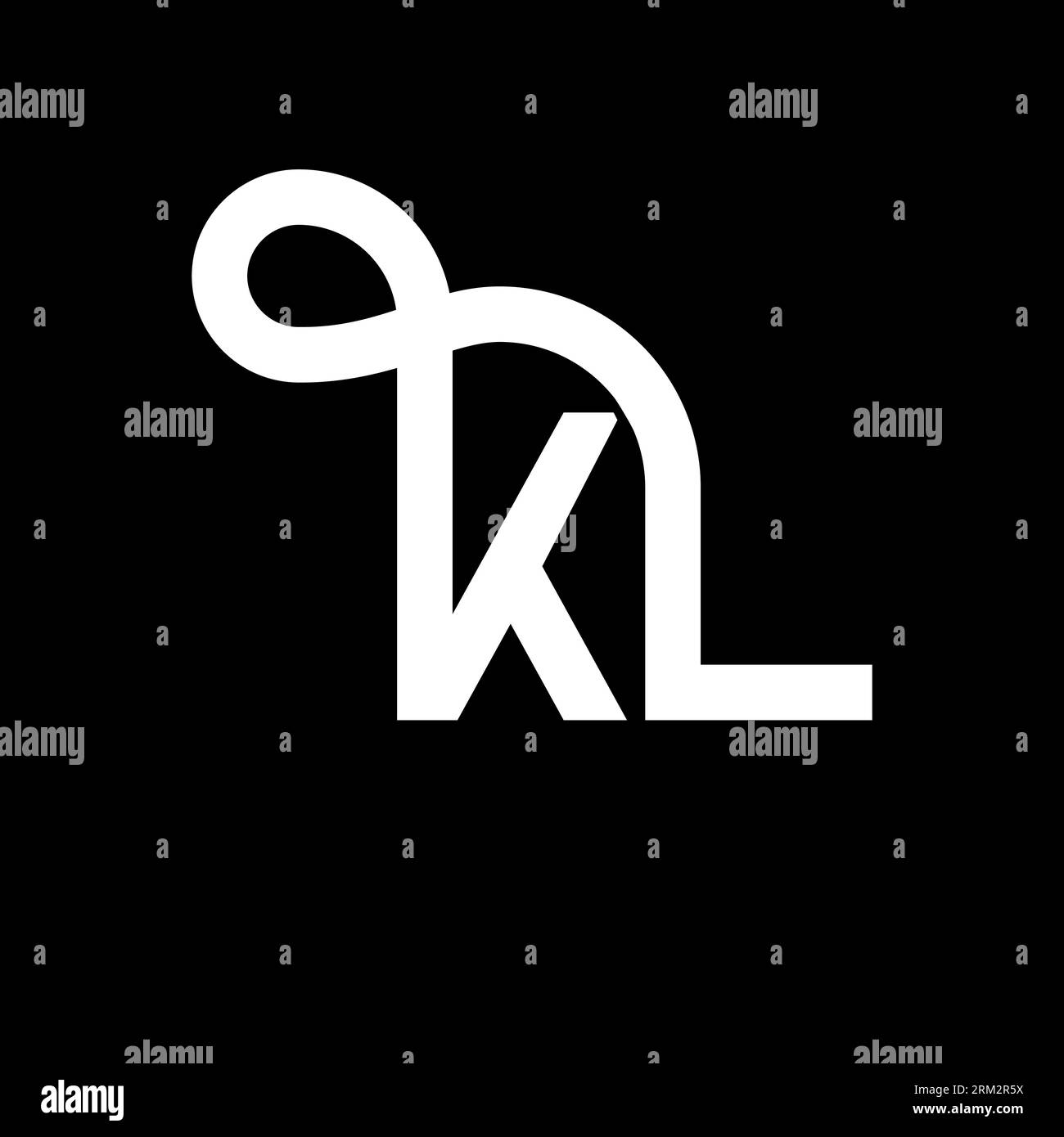 KL letter logo design on black background. KL creative initials letter ...