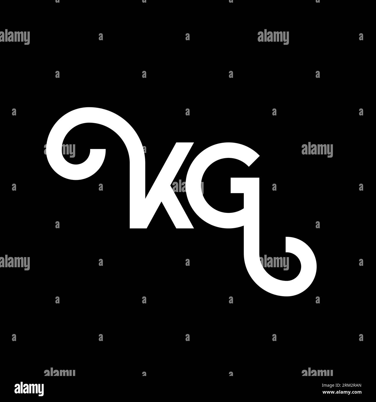 KG letter logo design on black background. KG creative initials letter ...