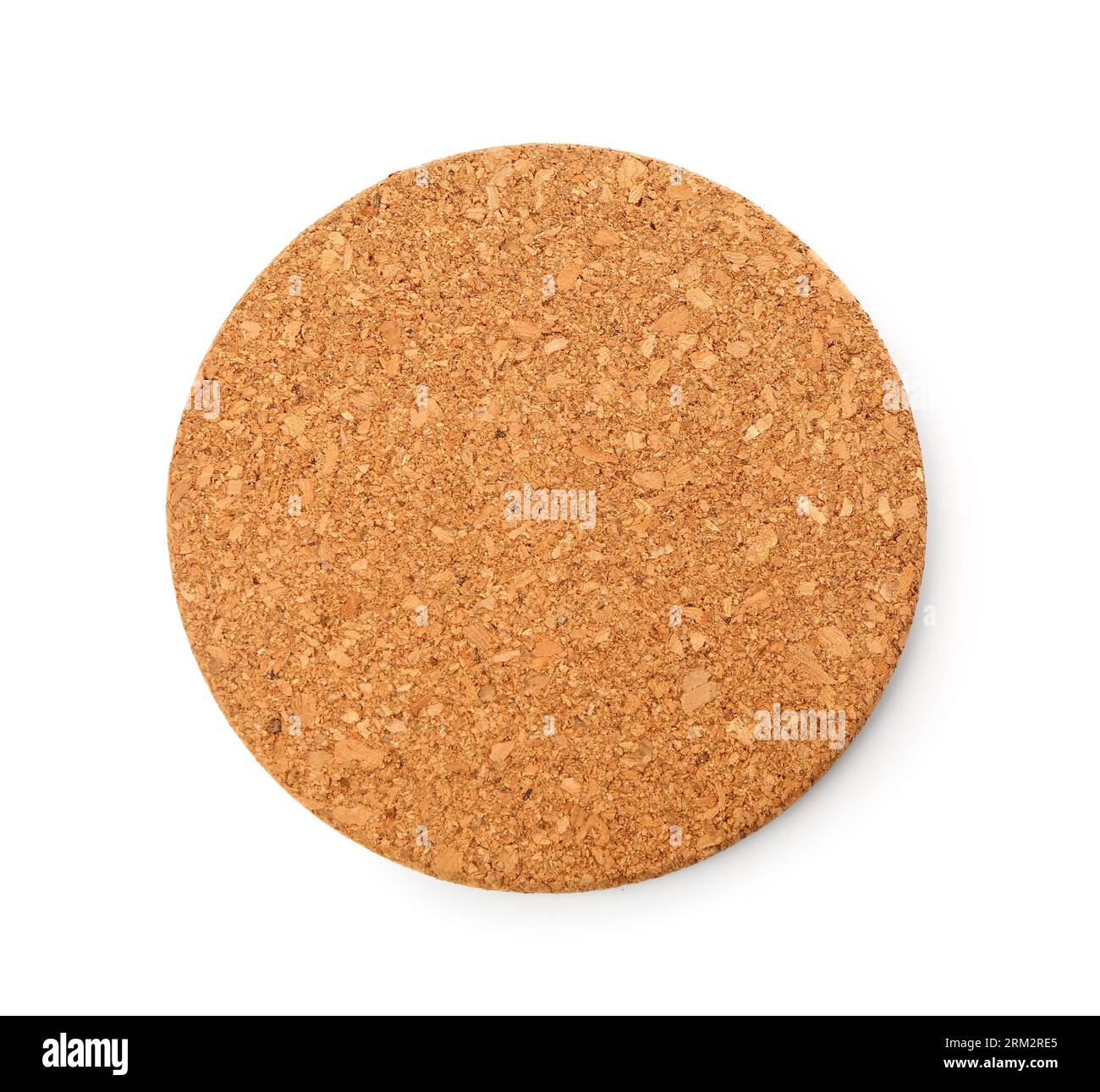 Round cork table coaster on white background Stock Photo - Alamy