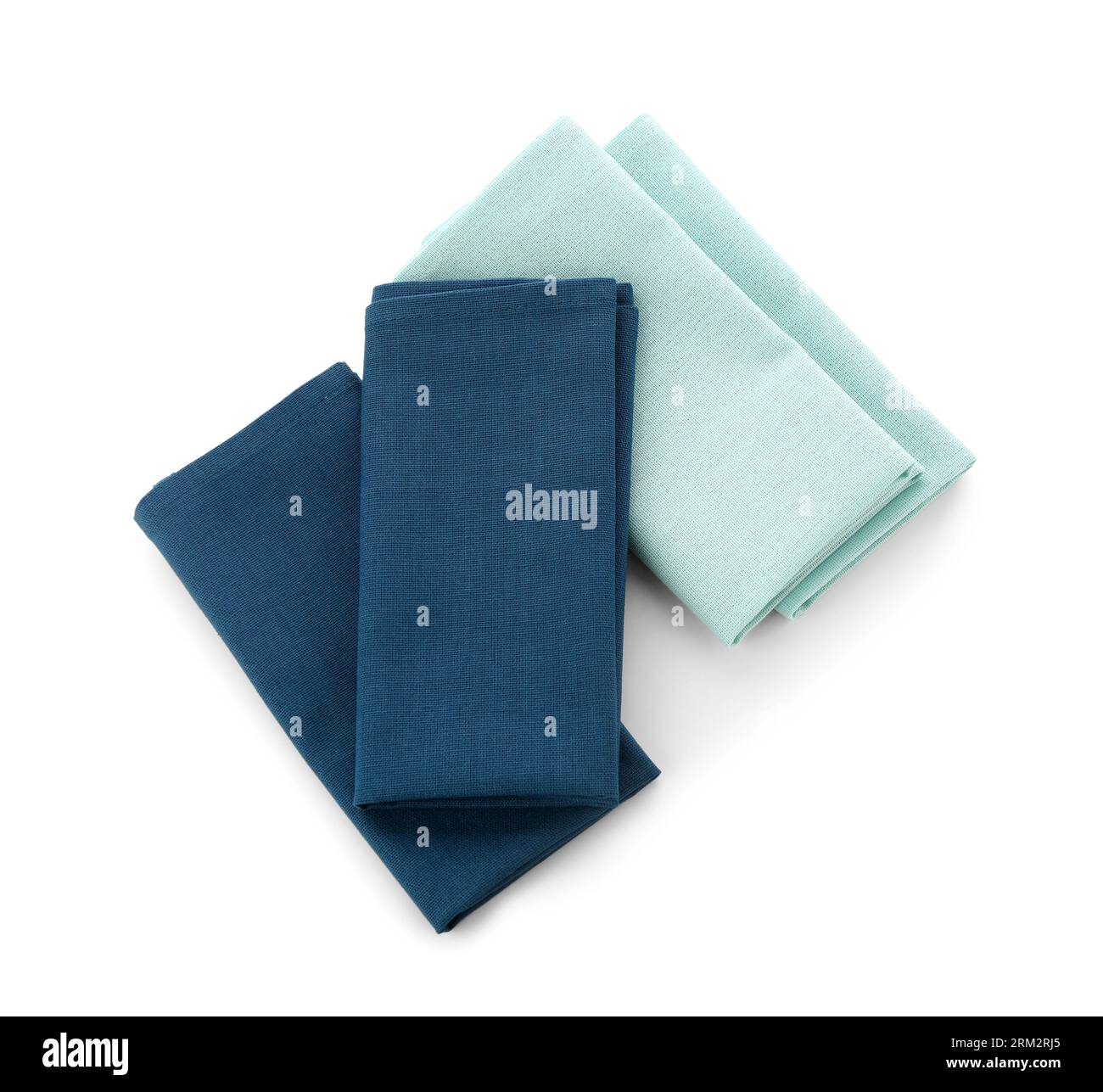 Set of folded clean napkins isolated on white background Stock Photo ...