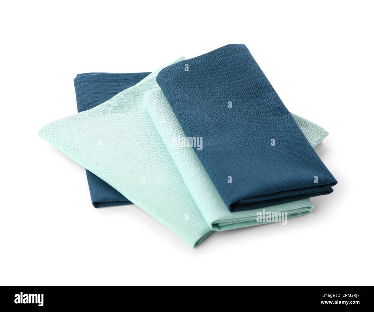 Set of folded clean napkins isolated on white background Stock Photo ...