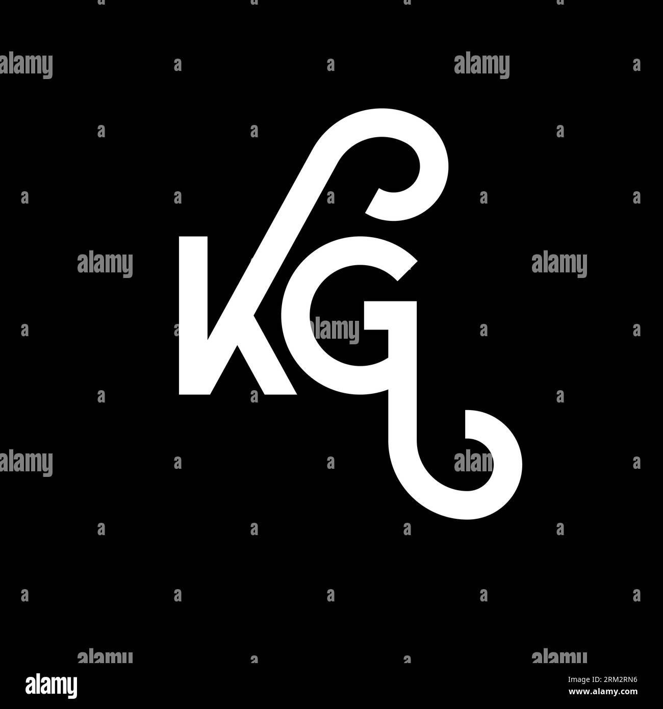 KG letter logo design on black background. KG creative initials letter ...