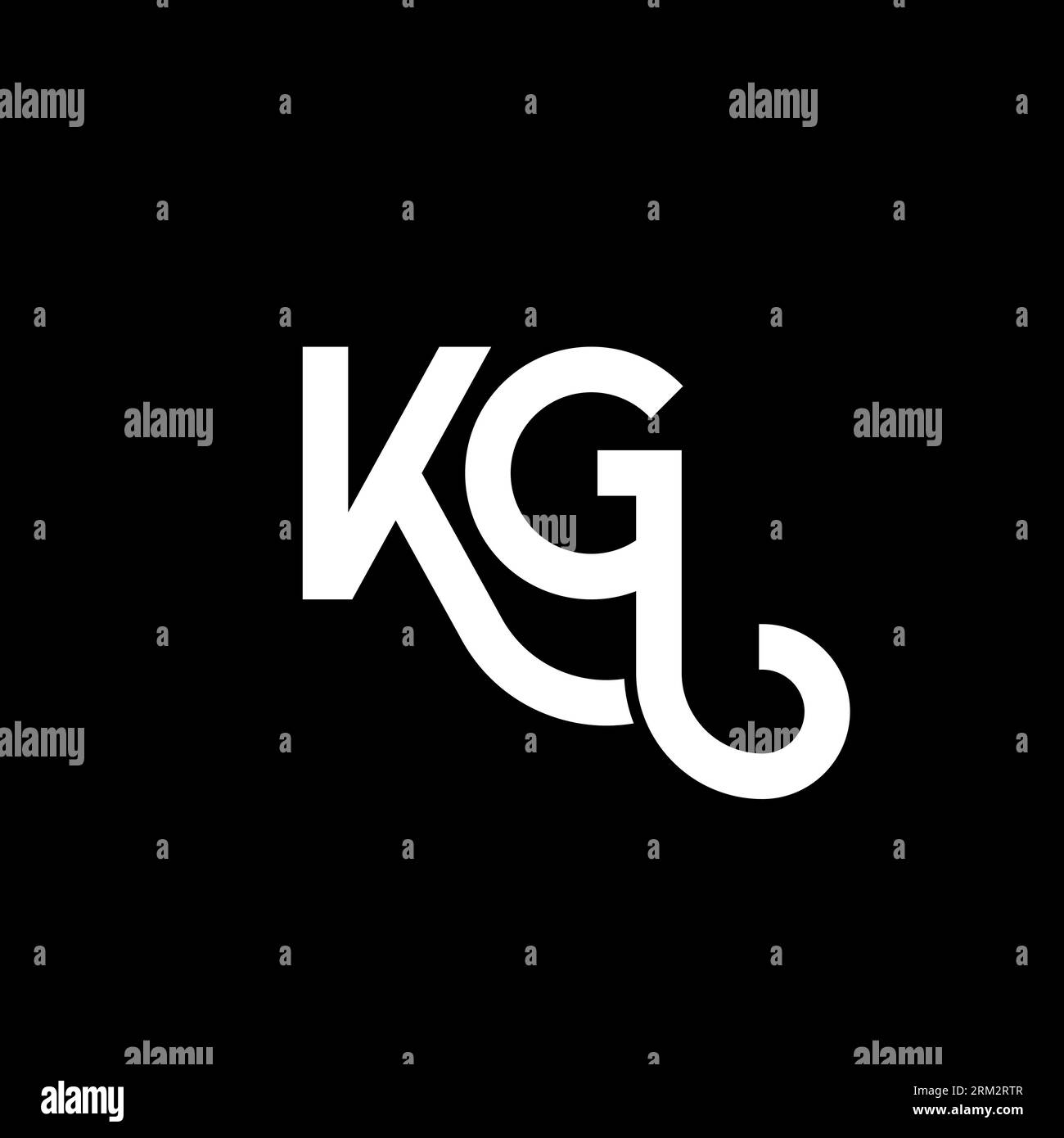 KG letter logo design on black background. KG creative initials letter ...