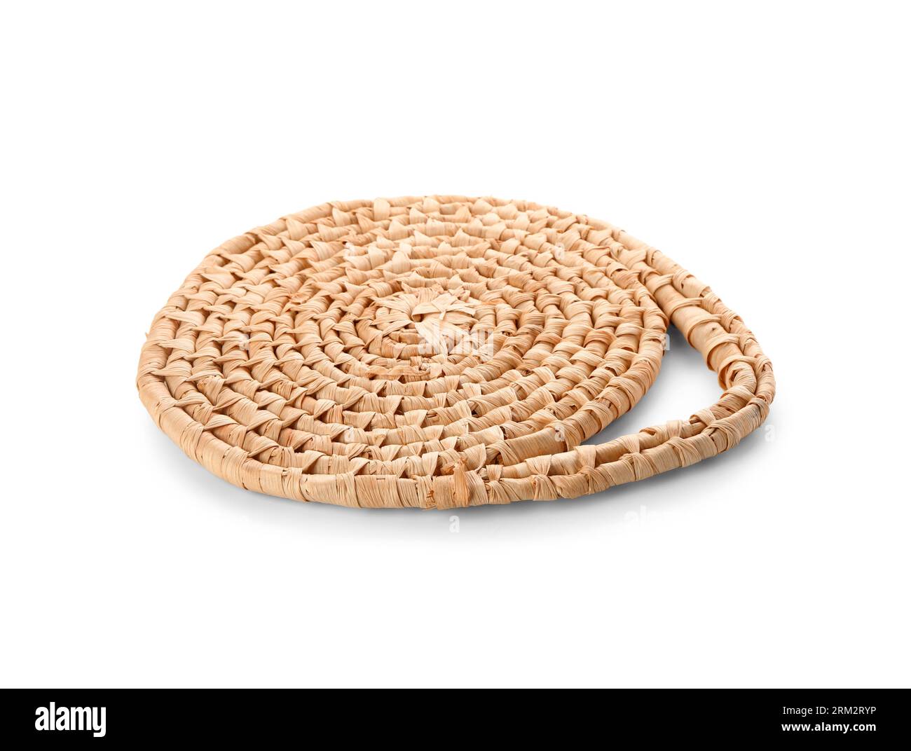 Wicker mat isolated on white background Stock Photo - Alamy