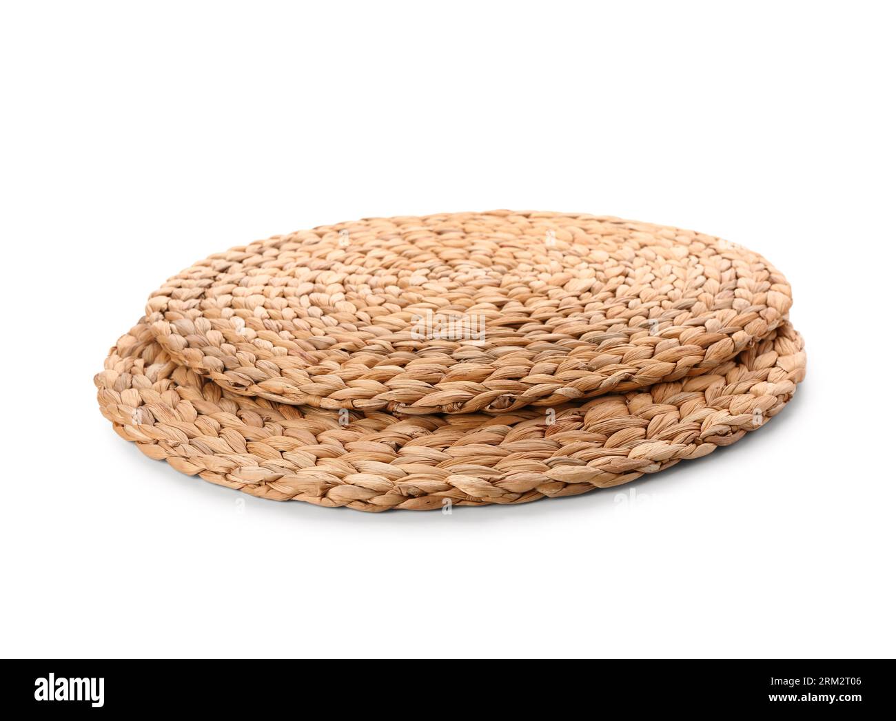 Wicker mats isolated on white background Stock Photo - Alamy