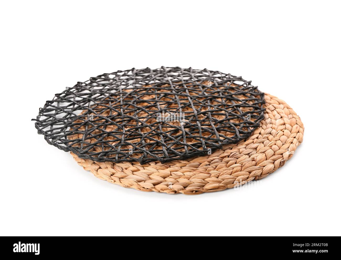 Wicker mats isolated on white background Stock Photo - Alamy