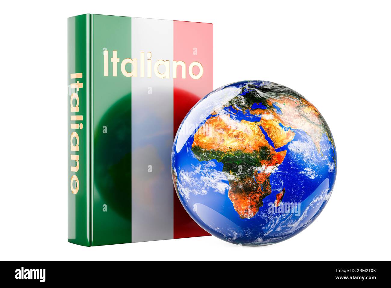 Italian language textbook with Earth Globe. International lessons and ...