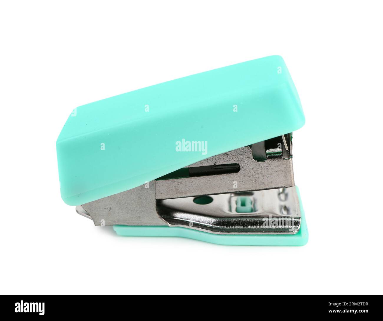 Green stapler isolated on white background Stock Photo - Alamy