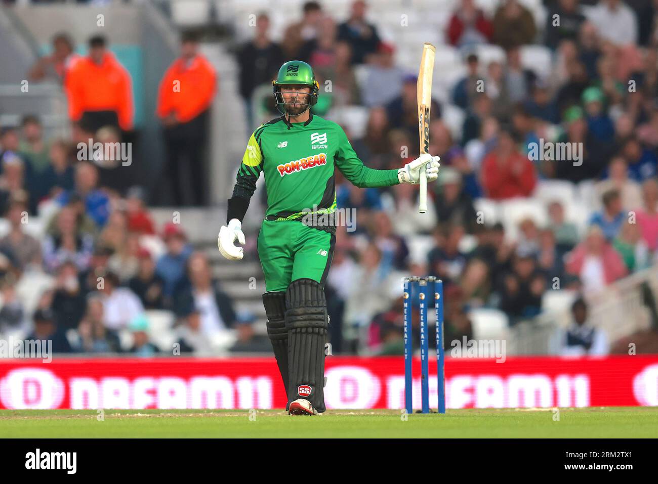 London, UK. 26th Aug, 2023. Southern Brave's Devon Conway gets his ...