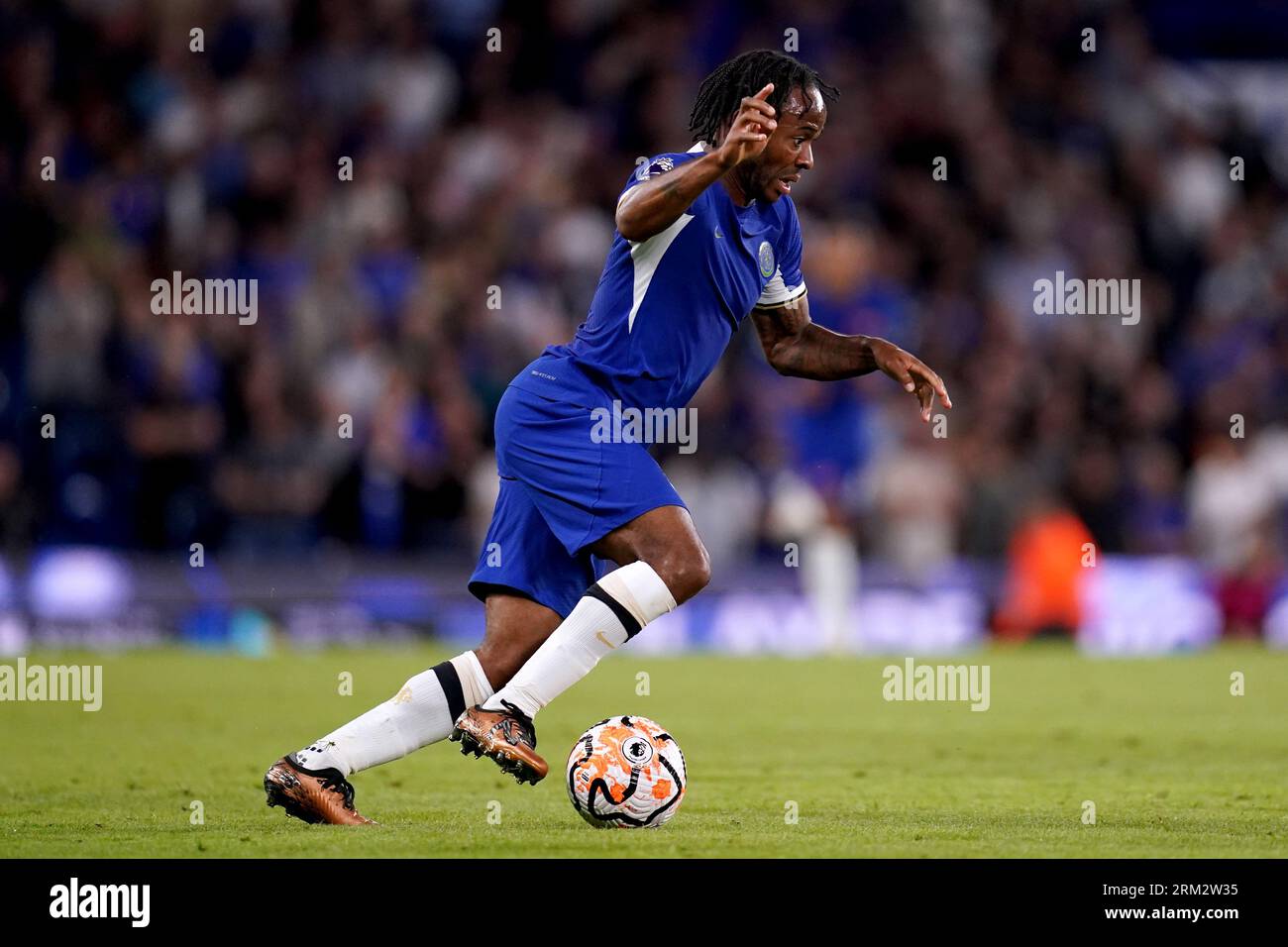 Chelsea's Raheem Sterling during the Premier League match at Stamford ...