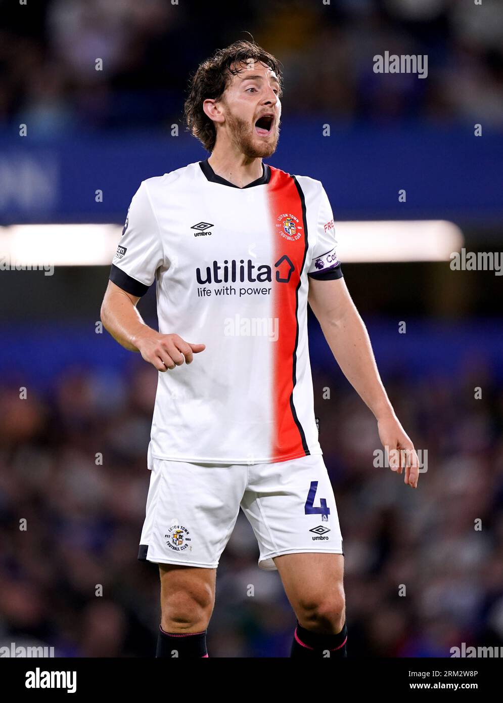 Luton Town's Tom Lockyer during the Premier League match at Stamford ...