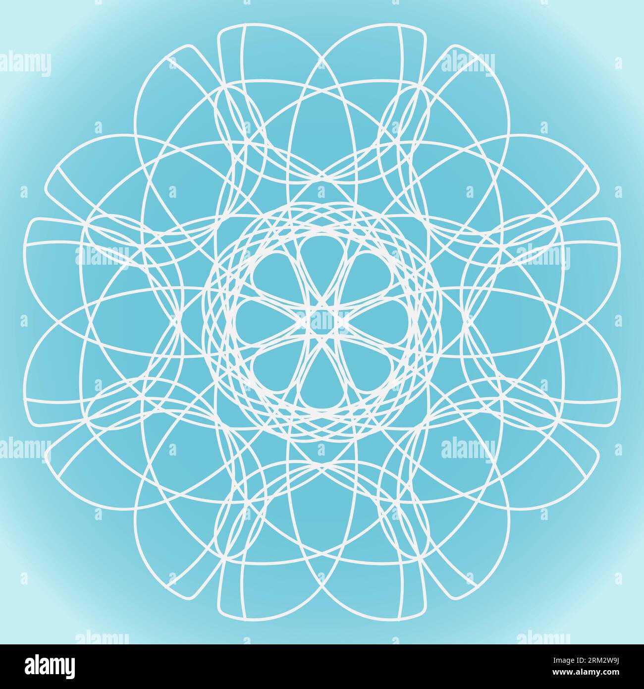 Snowflake vector intricate abstract floral lace shape on blue gradient ...