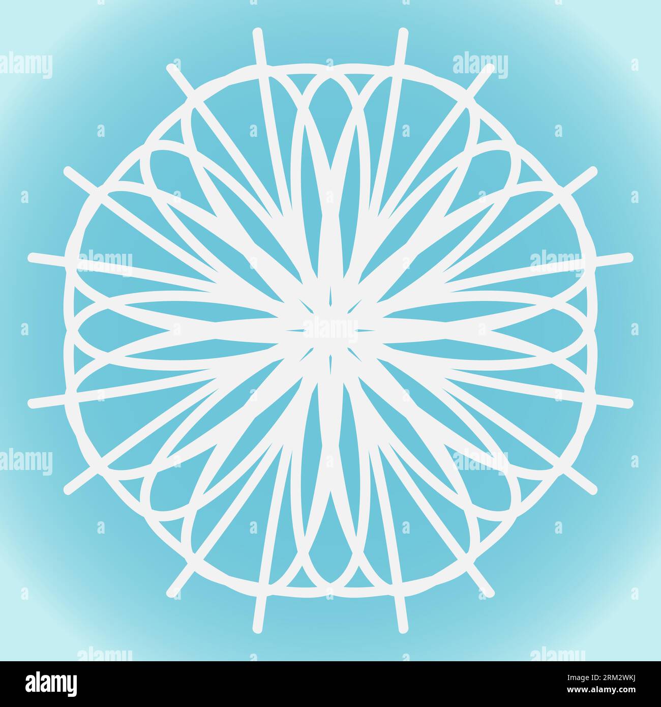 Snowflake vector ornate shape and structure on a blue winter background ...