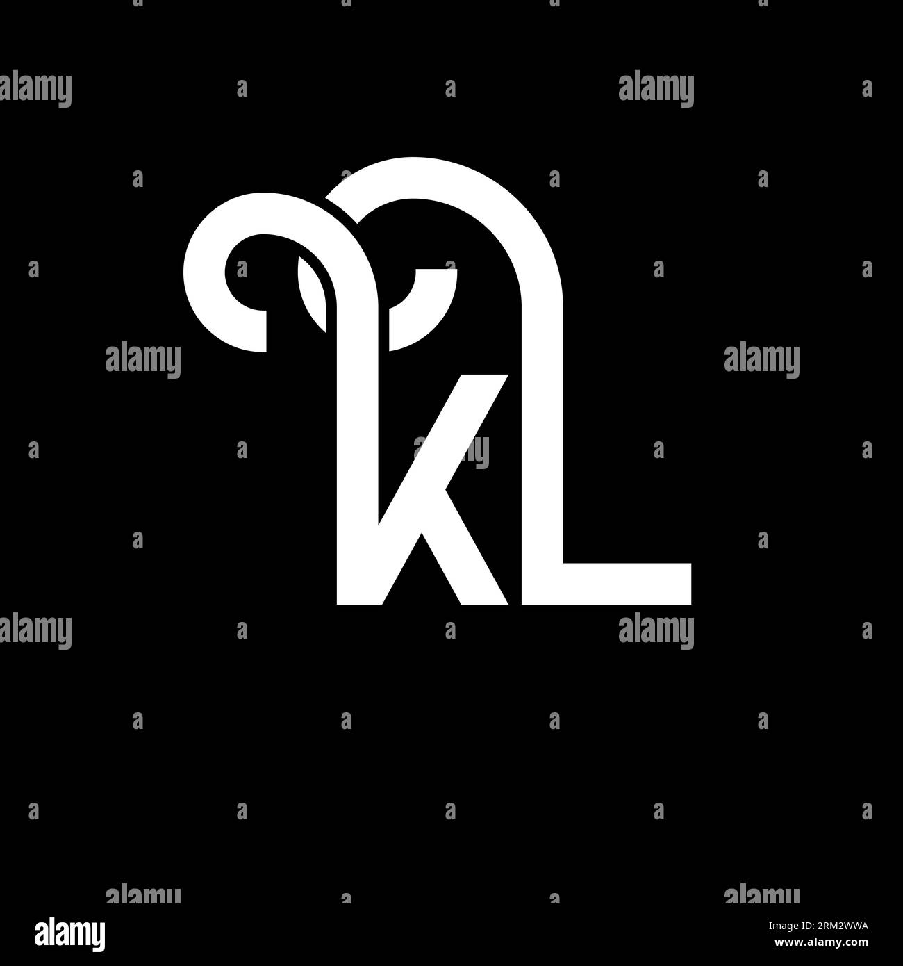 KL letter logo design on black background. KL creative initials letter ...