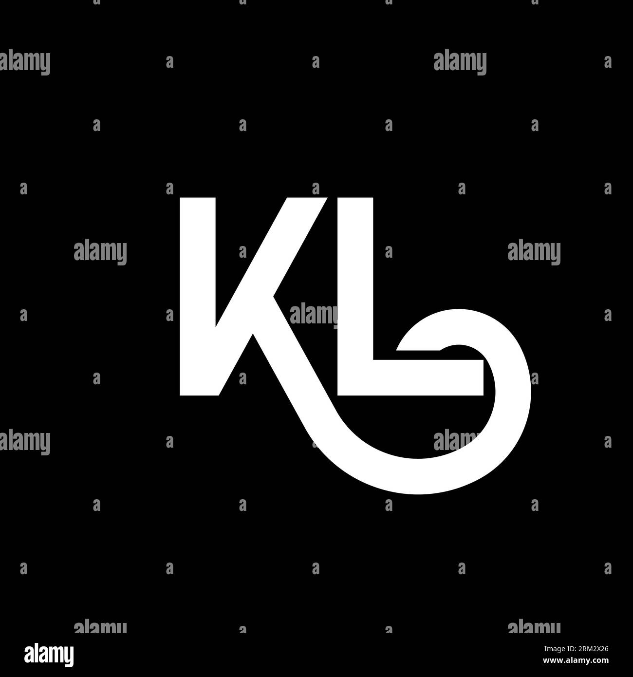 KL letter logo design on black background. KL creative initials letter ...