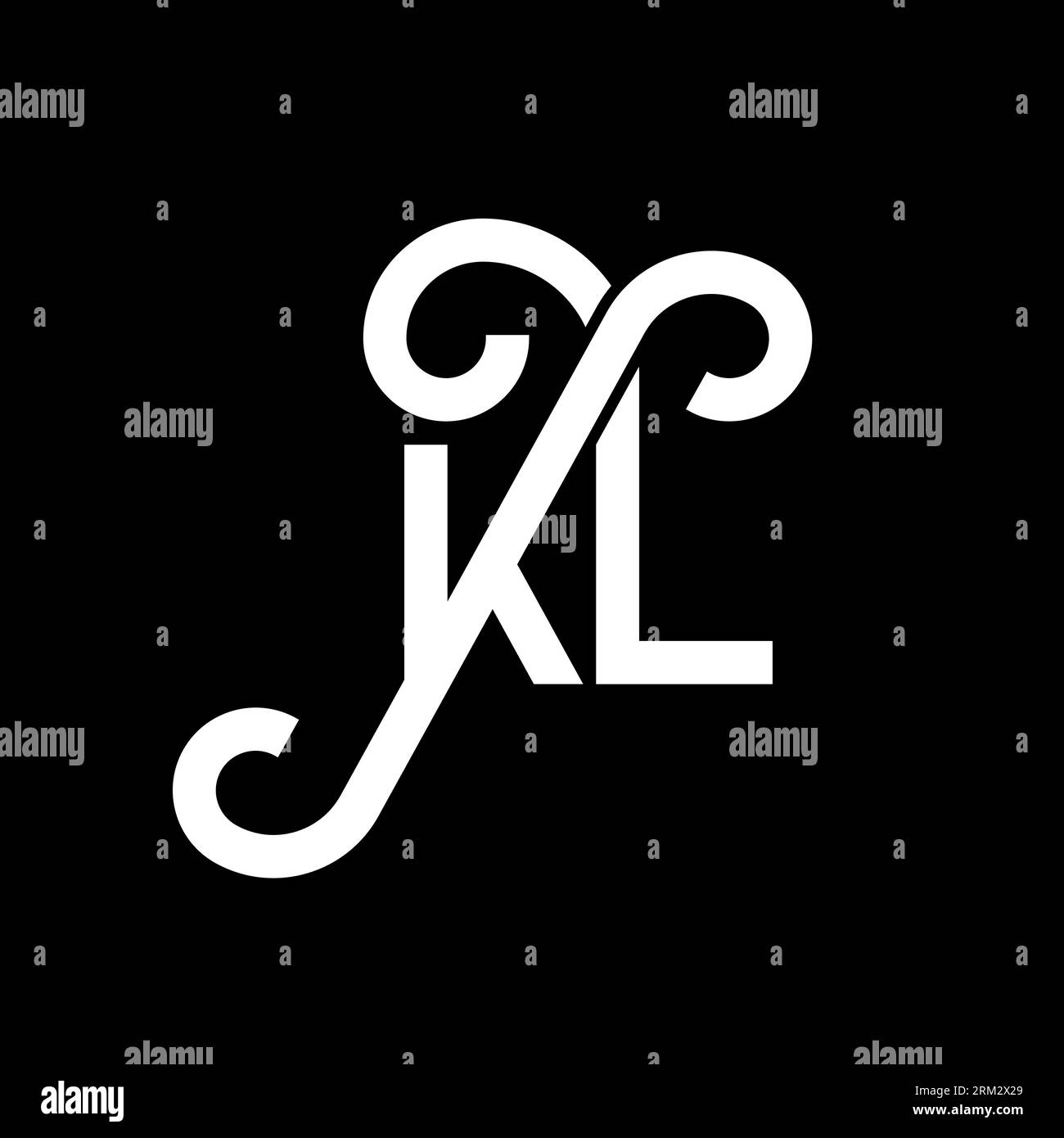 KL letter logo design on black background. KL creative initials letter ...