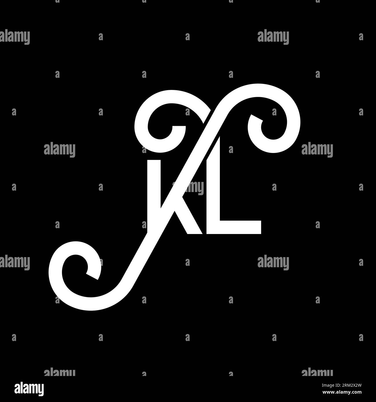 KL letter logo design on black background. KL creative initials letter ...