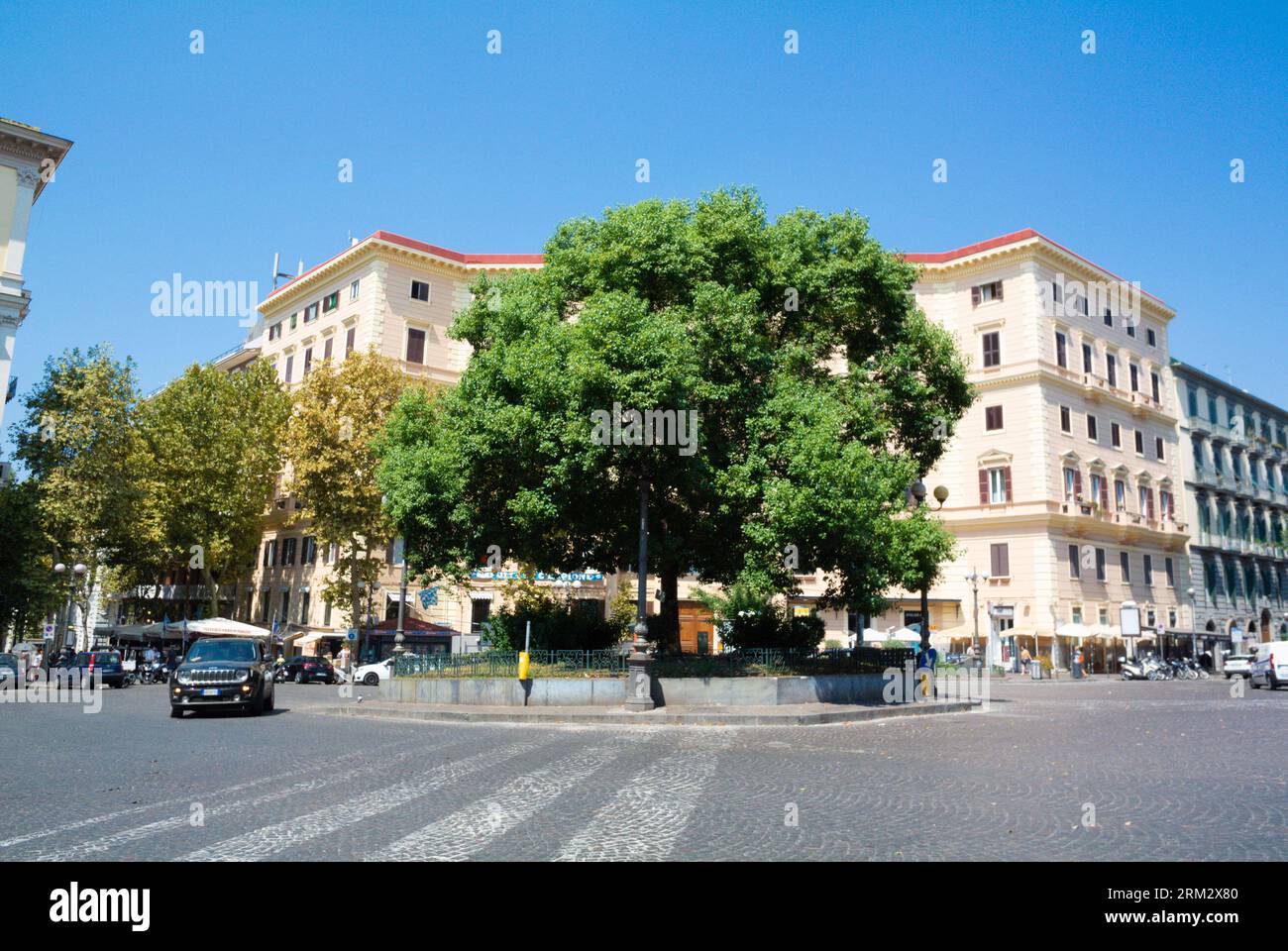 Naples,Italy, landscape of Piazza Vanvitelli with classic architecture ...