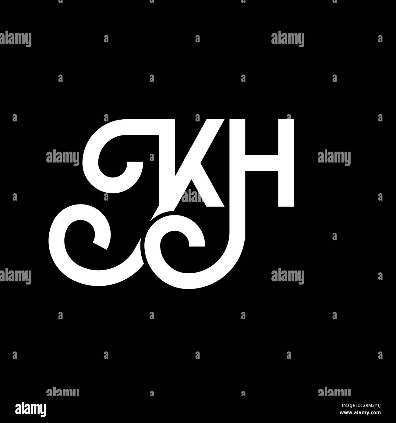 KH letter logo design on black background. KH creative initials letter ...