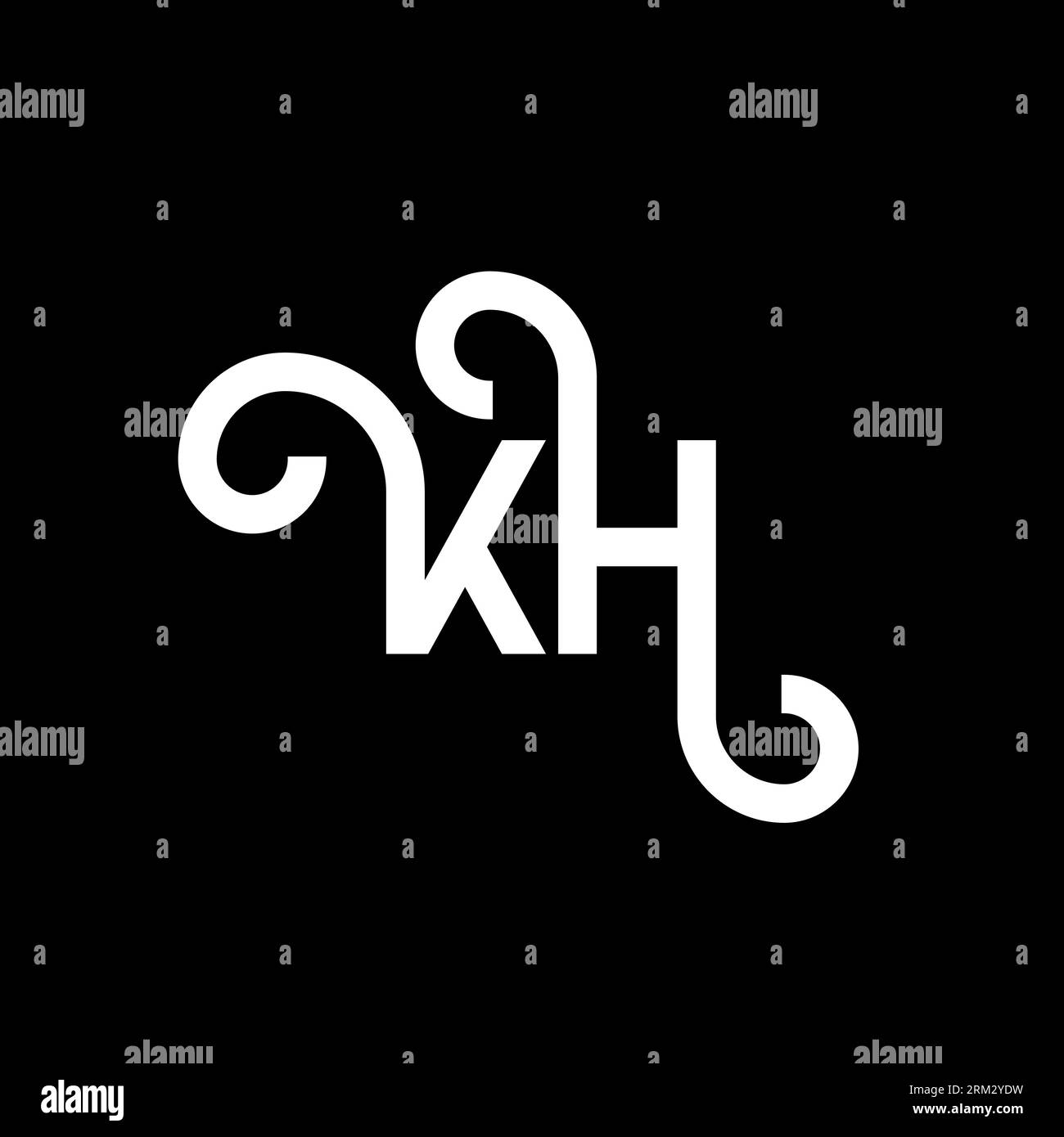 KH letter logo design on black background. KH creative initials letter ...