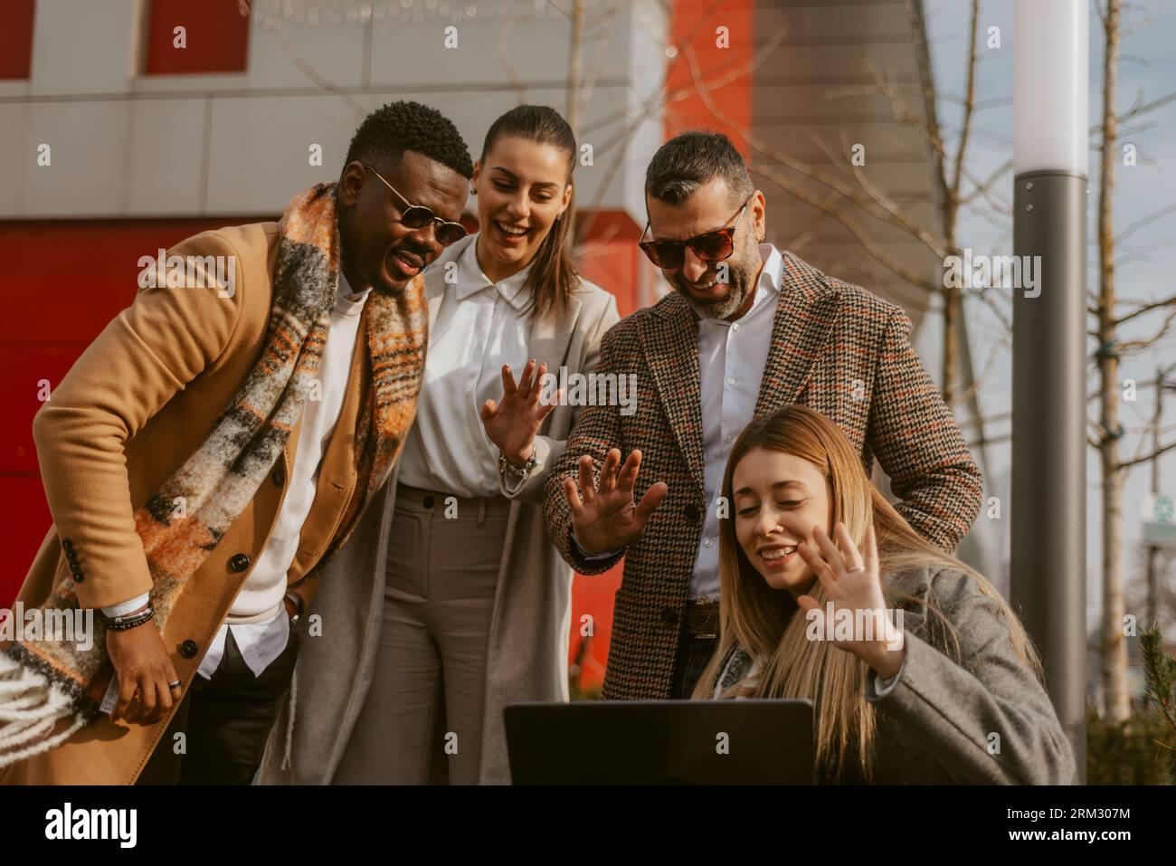 Waveing to the camera hi-res stock photography and images - Alamy