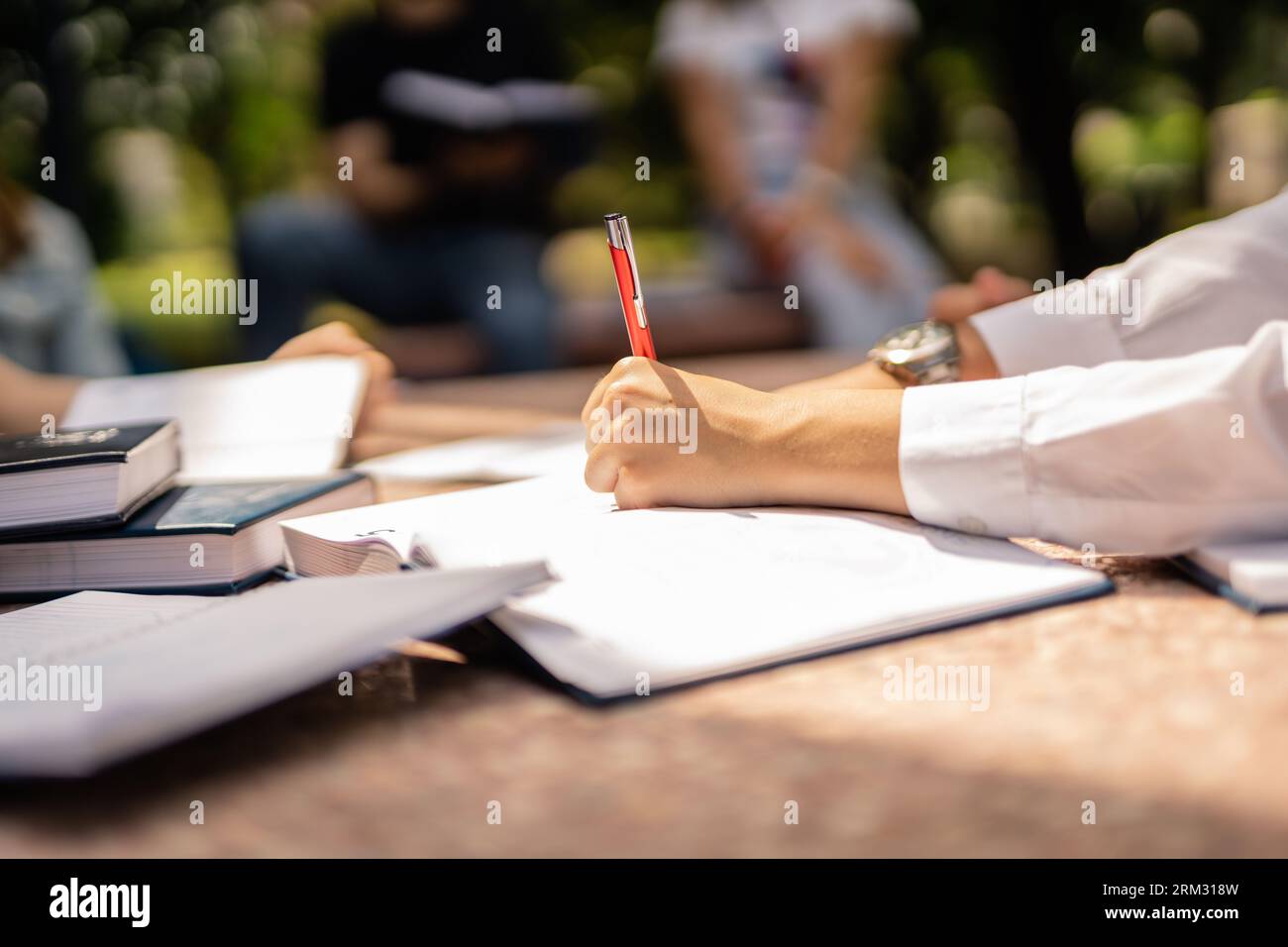 High school students working on writing hi-res stock photography and ...