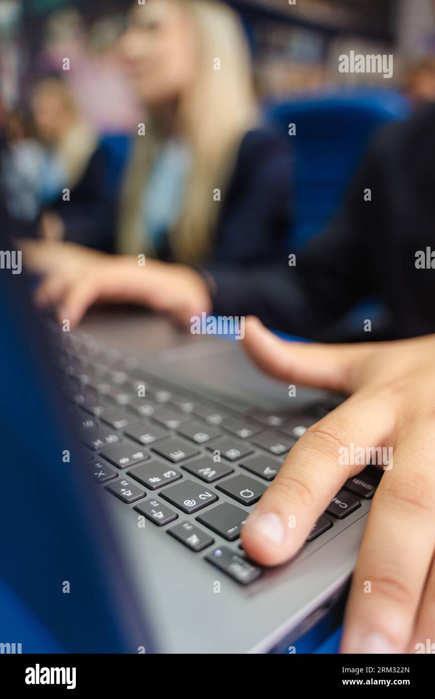 Student engaging laptop studying hi-res stock photography and images ...