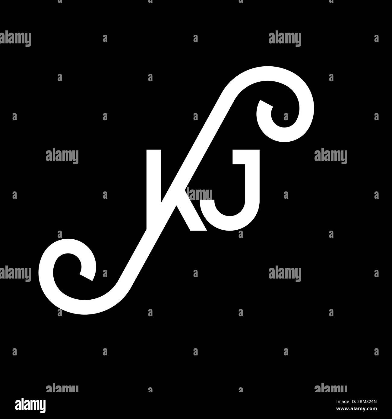 KJ letter logo design on black background. KJ creative initials letter ...