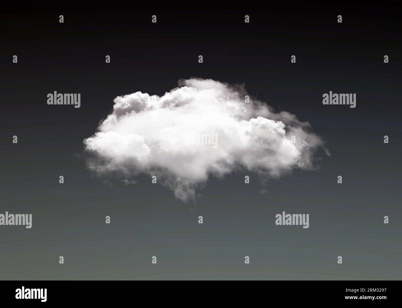 Single white cloud shape isolated over deep blue sky, realistic cloud ...