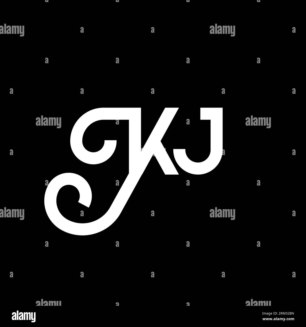 KJ letter logo design on black background. KJ creative initials letter ...
