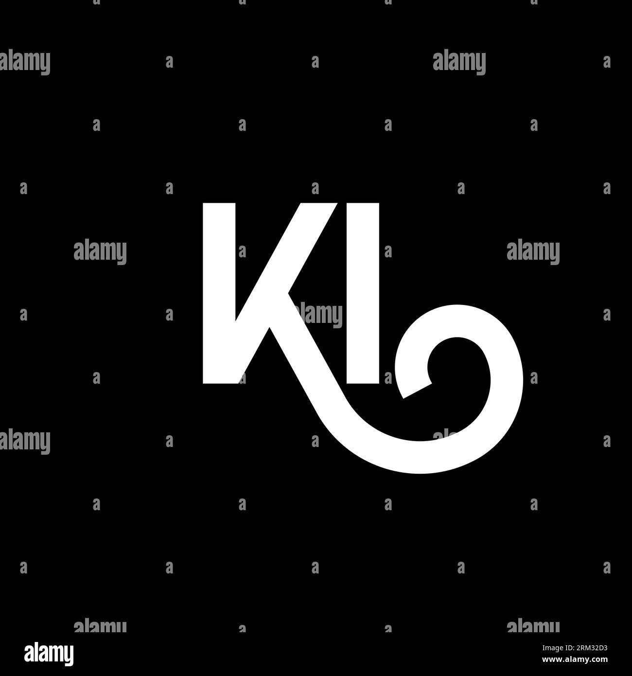 KI letter logo design on black background. KI creative initials letter ...