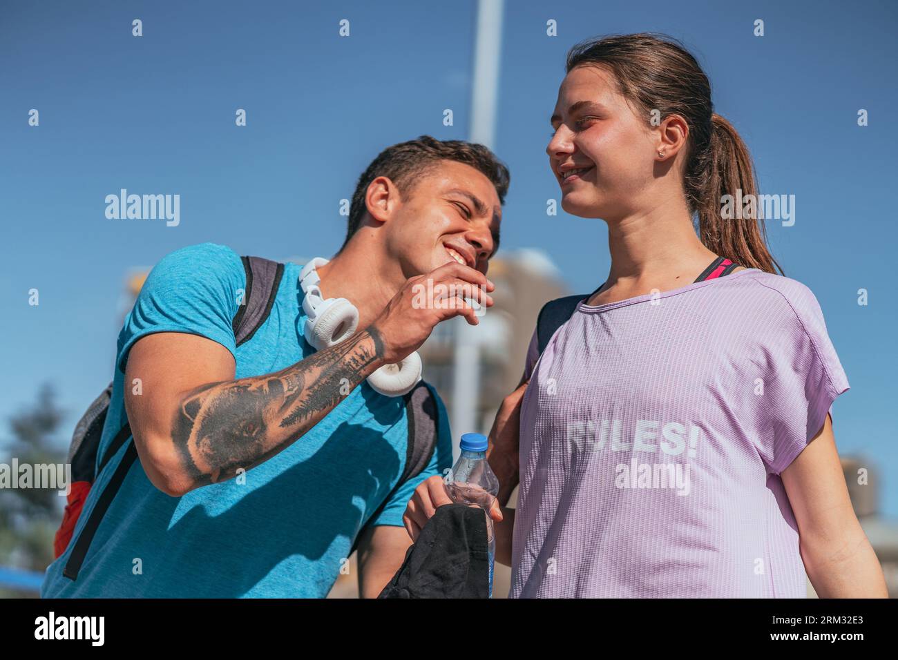 Good looking male person trying to defuse the situation after he went ...